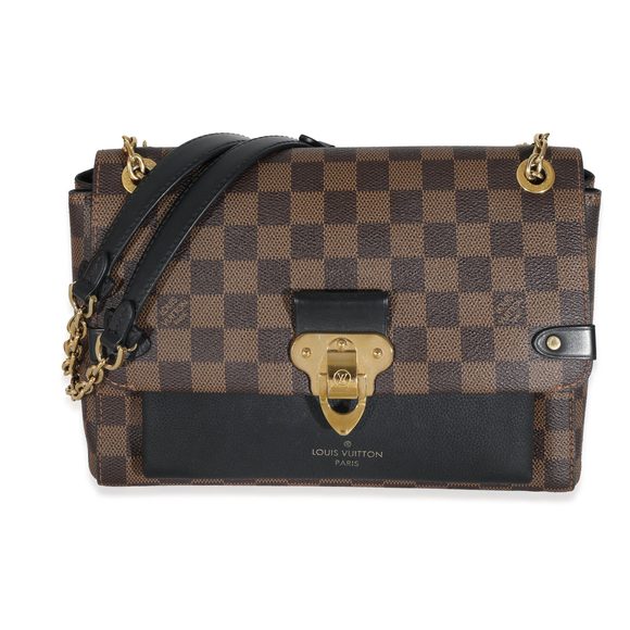 Louis Vuitton | Bags | Louis Vuitton Black Calfskin Damier Ebene Canvas ...